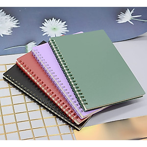 Yansanido Spiral Notebook, 8 Pcs A5 Thick Plastic Hardcover 7mm College Ruled 8 Color 80 Sheets -160 Pages Journals for Study, Work, Travel and Notes (A5, 8 Pcs 8 Color)