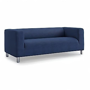 MASTERS OF COVERS Pure Cotton Klippan Loveseat Slipcover for The IKEA 2 Seater Klippan Loveseat Sofa Cover Replacement-Cotton Blue