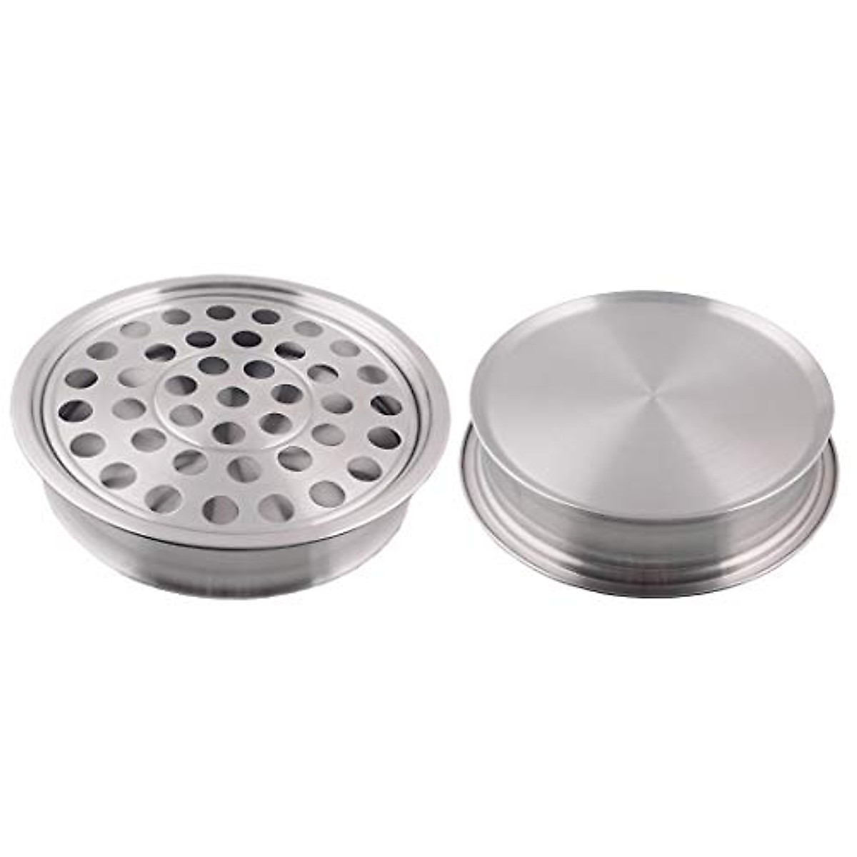 Communion Ware Holy Wine Serving Tray with A Lid & A Stacking Bread Plate with A Lid + 40 Cups - Stainless Steel (Matte)