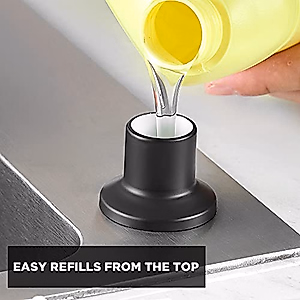 Soap Dispenser for Kitchen Sink Matte Black, Refill from The Top, Stainless Steel Built in Sink Soap Dispenser with Large 13.5 Ounce Bottle 2309R