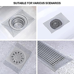 Disposable Hair Drain Stickers, Shower Drain Hair Catcher Mesh Stickers,DIY Drain Cover Hair Catcher for Any Length, Bathroom, Bathtub,Sink, Adhesive Window Screen Repair Tape Kit (2.76'' x 32.8FT)