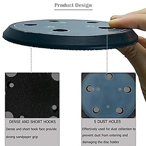 5 Inch 5 Hole Replacement Sander Pad For PORTER CABLE 333 and 333VS Random Orbit Sanders - 5" Hook and Loop Sanding Pad for Wood-working Automotive and Metalworking