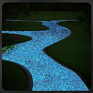 Glow in The Dark Rocks Outdoor Garden Decoration Stones, 1000 PCS Glow Pebbles Diamond Shape Luminous Stones for Outside Patio Yard Fish Tank Flower Bed Vase Potted Plant Decoration (White)