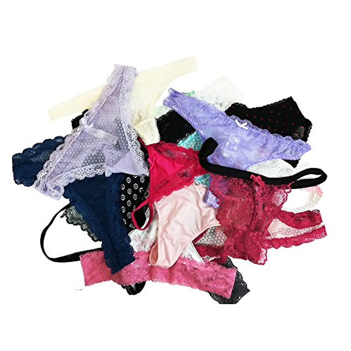 jooniyaa Women Variety of Underwear Pack T-Back Thong G-String Panties（20pcs,M）