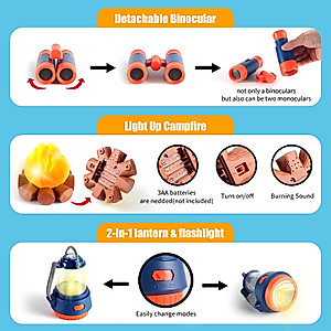 Kids Camping Set with Tent for 2 Toddlers-Kids Camping Toys for Kids 3-5 with Pop up Play Tent-Indoor Outdoor Pretend Camping Toys