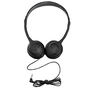 Soundnetic SN313 Classroom Over The Head Stereo Headphones with Leatherette Earpads, Black, Count of 100, Pack of 1