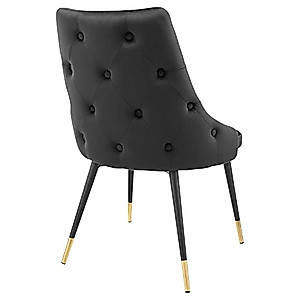 Modway Adorn Tufted Performance Velvet Dining Side Chair, Black 25D x 22W x 34H Inch