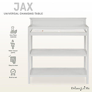 Dream On Me Jax Universal Changing Table, Grey , 34x20x40 Inch (Pack of 1)