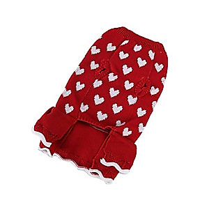 Cold Weather Dog Clothes Pet Warm Autumn and Winter Red Caring Dog Clothes Sweater Skirt Festive Christmas New Year Pet Clothes Pet Clothes for Small Dogs Girls Dress (Red, M)