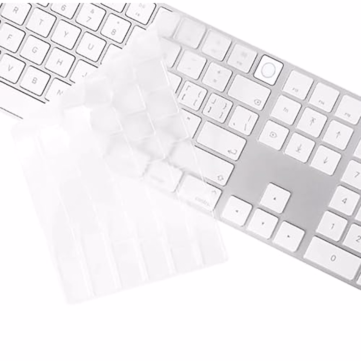 Yuomik Silicone Keyboard Cover Skin Protector Compatible for 2024 M4 iMac Magic Keyboard with Touch ID and Numeric Keypad (Model A3119) (Clear, Compatible for A3119)