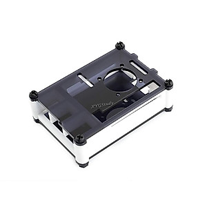 XYGStudy Black/White Acrylic Fully Protection Cover Case for Raspberry Pi 4 Model B, with Cooling Fan (PI4-CASE-B)