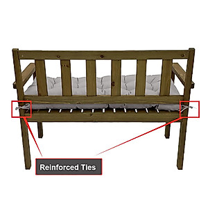 Outdoor Indoor Bench Cushion, 51.2in Waterproof Swing Cushion, Garden Bench Seat Cushion, Swing Chair Replacement Seat Pads Cushion Pillow for Lounger Garden Furniture Patio Metal Wooden Bench (Gray)