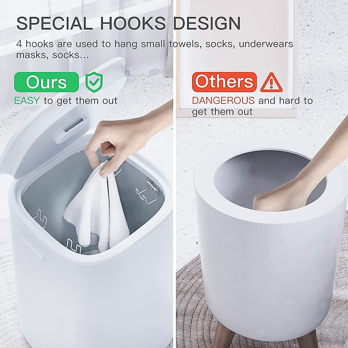 DOACE Towel Warmer Bucket, 26L Large Hot Towel Warmers for Bathroom with LED Display, Heat Timer 20/40/60 Min, Up to 24 Hour Delay Timer, Fits Up to Two Oversized Towels,White/Black, A18