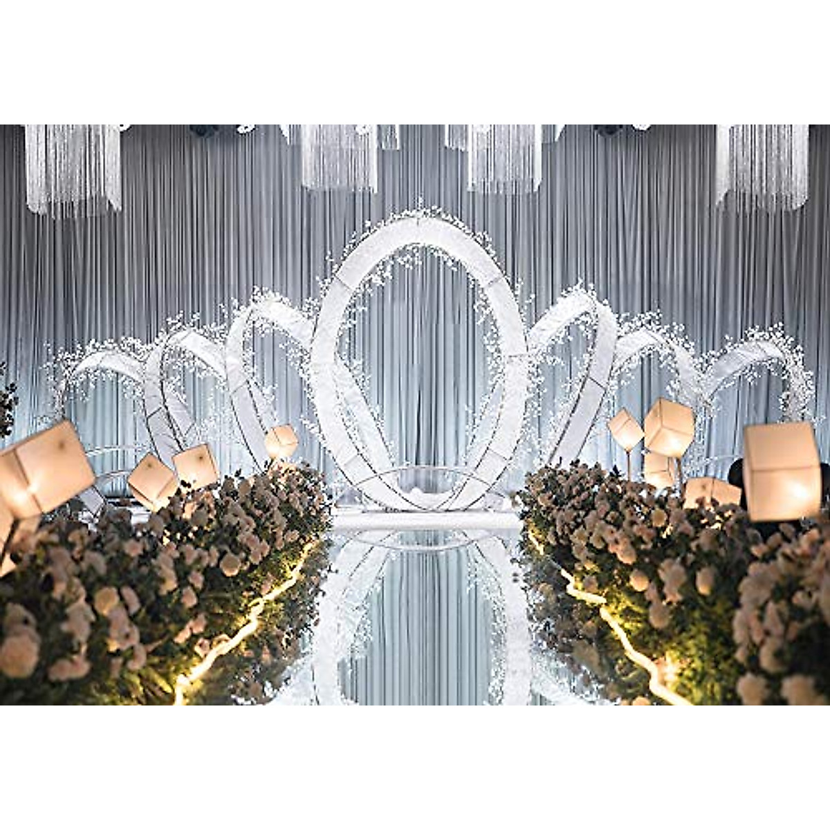 3.3×33 ft Double Sided Silver Mirror Aisle Runner Decorative Carpet Runner Rug for Indoor Outdoor Wedding Ceremony Graduation Party