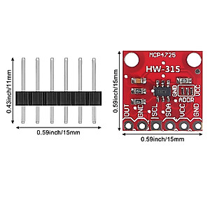 Alinan 5pcs MCP4725 I2C DAC Breakout Module 12-bit Development Board 2.7V to 5.5V Supply with EEPROM