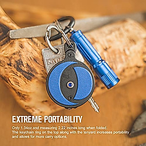 OKNIFE Nightclaw Mini Keychain EDC Folding Pocket Knife, D2 Hawkbill Blade and G10 Handle, for Outdoor, Survival, Camping and Gift (Blue)
