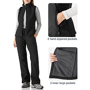 Outdoor Ventures Women's Lightweight Softshell Vest Windproof Fleece Lined Zip Up Sleeveless Jacket for Running Hiking Golf
