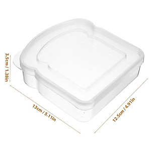 Hoement Lunch Box Container Sandwich Space Box Toast in Plastic Sandwich Containers for Picnic