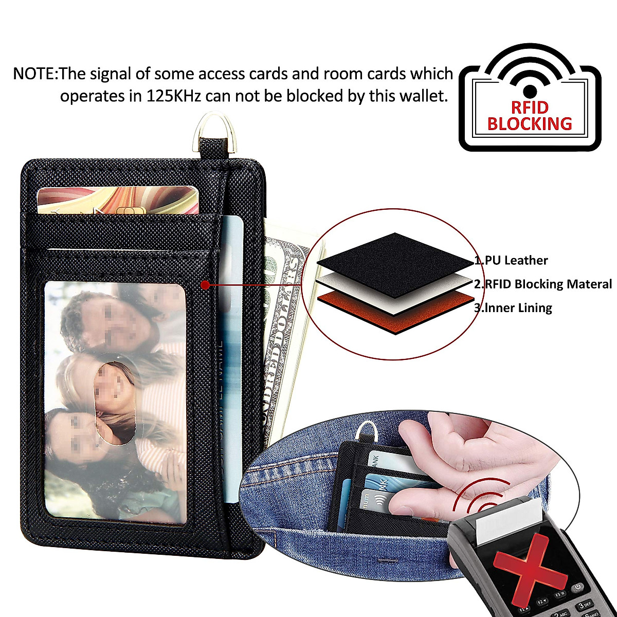 GEEAD Slim Minimalist Front Pocket RFID Blocking Card Holder Wallets for Men & Women