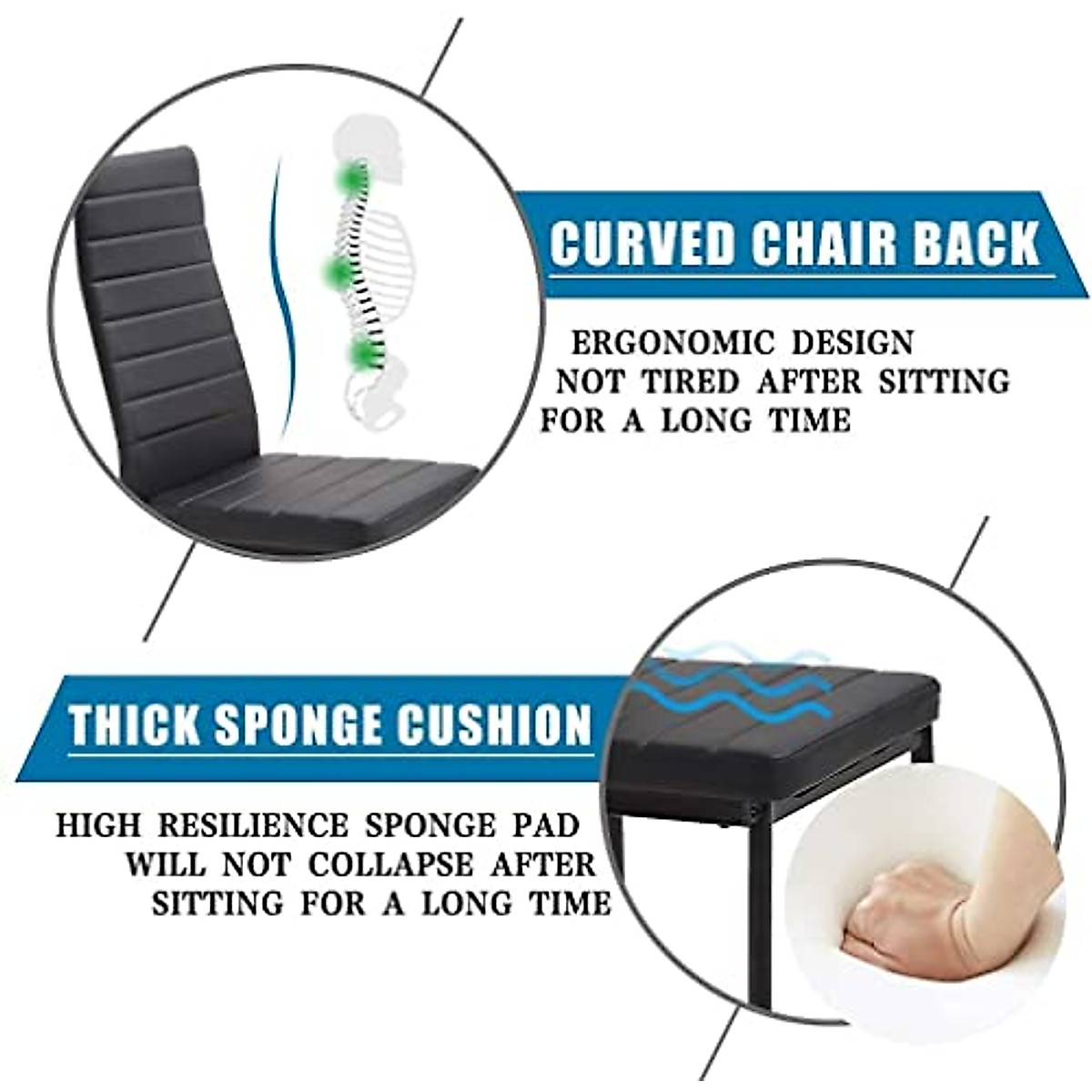 Modern Dining Table Set Dining Room Table Set for Small Spaces Kitchen Table and Chairs 5 Piece Kitchen Table Set Table with Chairs Home Furniture ，Black