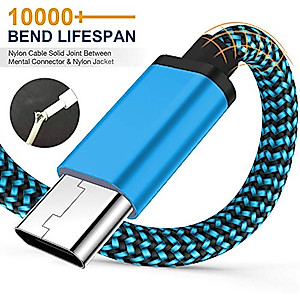 Aioneus 3Pack 6ft USB C Cable 3A Fast Charge, USB A to Type C Charger Cord Braided Charging for Samsung Galaxy A03s A02s S22 S21 S20 S10 S9 A11 A12 A13 A20 A21 A32 A50 A51 A53 A10e S10e, Moto G7, LG