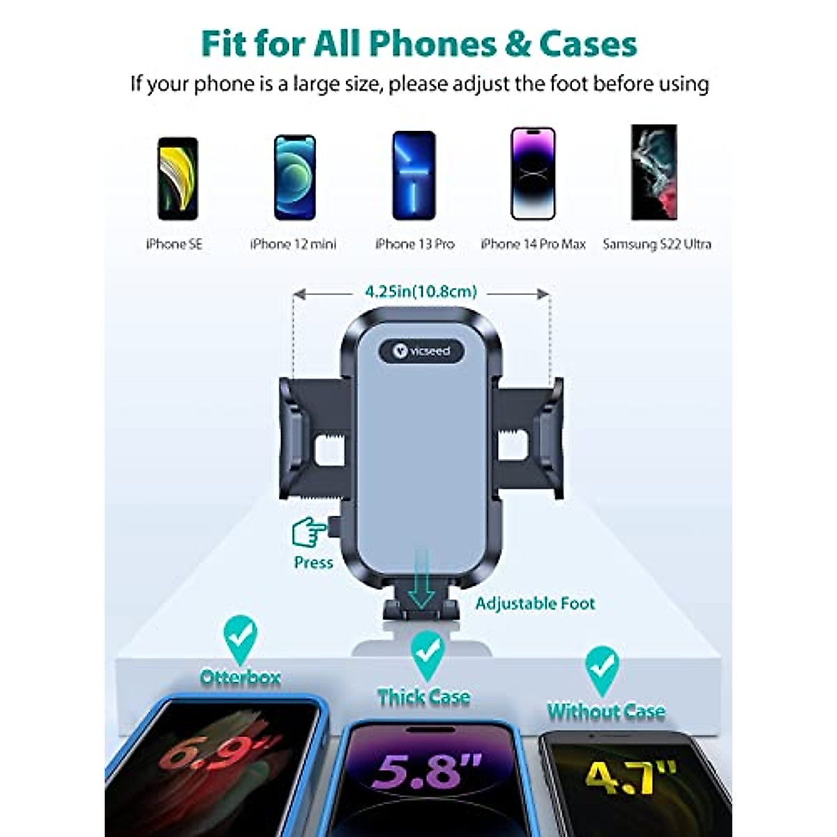 𝗨𝗽𝗴𝗿𝗮𝗱𝗲𝗱 15'' Cup Holder Phone Mount [𝗦𝘁𝗮𝗯𝗹𝗲 & 𝗦𝗲𝗰𝘂𝗿𝗲] Cup Phone Holder for Car, Adjustable Long Neck Phone Cup Holder for Car, SUV, Truck, Fit for iPhone 14 13 Pro Max, All Phones