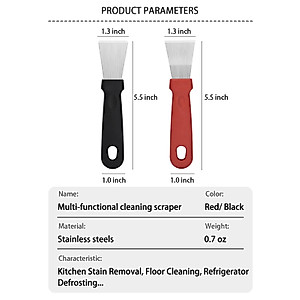 Kytasryl Multi-functional Stainless steel Scraper 4PCS, Mini Kitchen Cleaning Scraper Spatula, Bathroom Gap Cleaning Tool, walls or floors clearing scraper