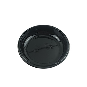 100 pcs Mini 3.11"x3.11" Dipping Sauce Dishes, Plastic Disposable Round Black Soy Sauce Plate Set, Condiment Serving tray, Seasoning Platter, Appetizer Bowel -for Sushi Mustard Vinegar Soy BBQ Ketchup