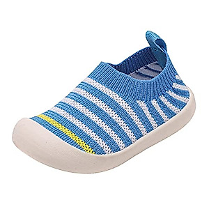 Lykmera Child Shoes Boy Girl Infant Non Slip First Walkers Shoes Toddlers Kids Sports Shoes Walking Running Shoes (Blue, 4-4.5Years)