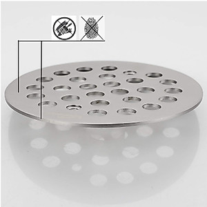 VOURUNA 4-Inch Screw-in Shower Drainer Cover Replacement Floor Strainer Floor Drain Brushed Nickel
