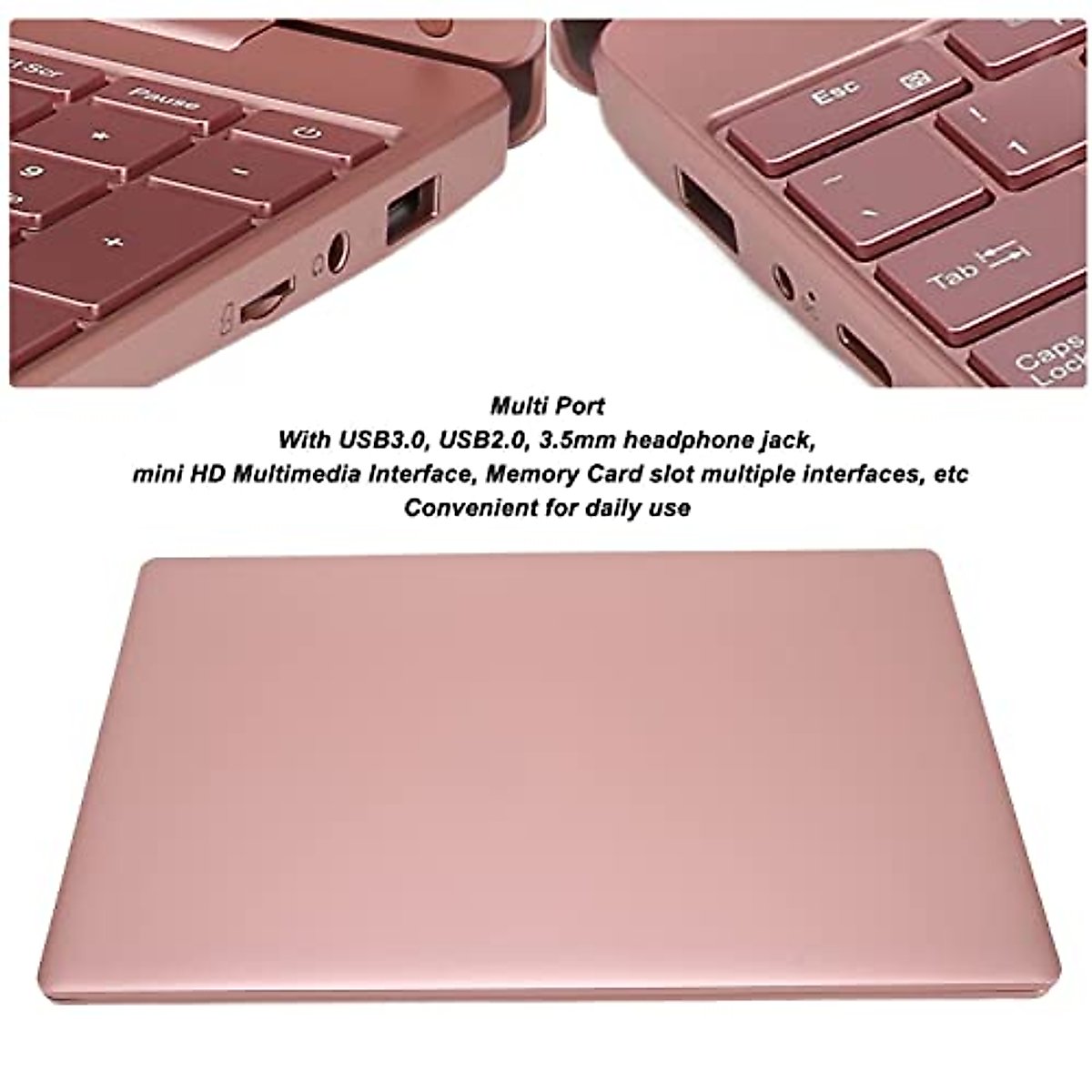 Laptop, 15.6in Laptop 100-240V 2K Resolution IPS Screen Full Size Backlit Keyboard Fingerprint Unlock 2.4G 5G WiFi with Touchpad for Business for Windows 10 (12+1TB US Plug)