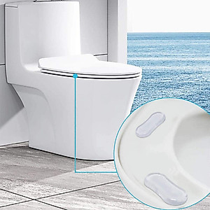 Denpetec Toilet Seat Bumper Replacement Kit for Bidet, Universal and Strong Adhesive, 5 Pieces Clear Toilet Seat Bumpers Pads for Use with Bidets Stick On for Home and Hotel