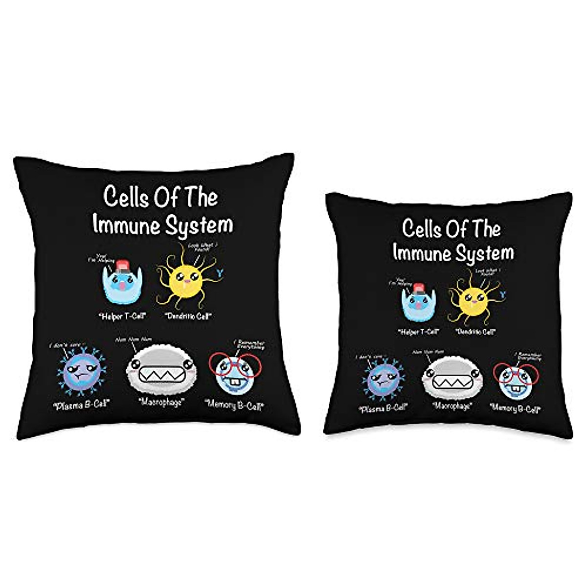 InGENIUS Funny Immunology Allergist Gift Immune System Cells Biology Gifts Science Humor Immunologist Throw Pillow, 18x18, Multicolor