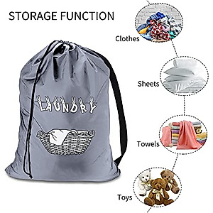 Large Laundry Bag with Strap, Laundry Bags Extra Large Heavy Duty, College Laundry Bag, Travel Laundry Bags for Dirty Clothes, Dirty Laundry Travel Bag, Easy Fit a Laundry Hamper or Basket…
