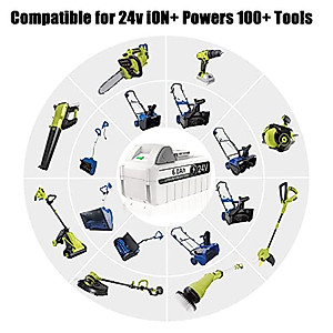 i-Bateria 24V Battery Replace for Snow Joe 24V Battery 24BAT-LTE/LTW/LTX/XR/LT, 6.0AhLithium Ion Battery Compatible for All Joe iON+ 24V-X2-SB18/20SB/SB15 Cordless Snow Blowers
