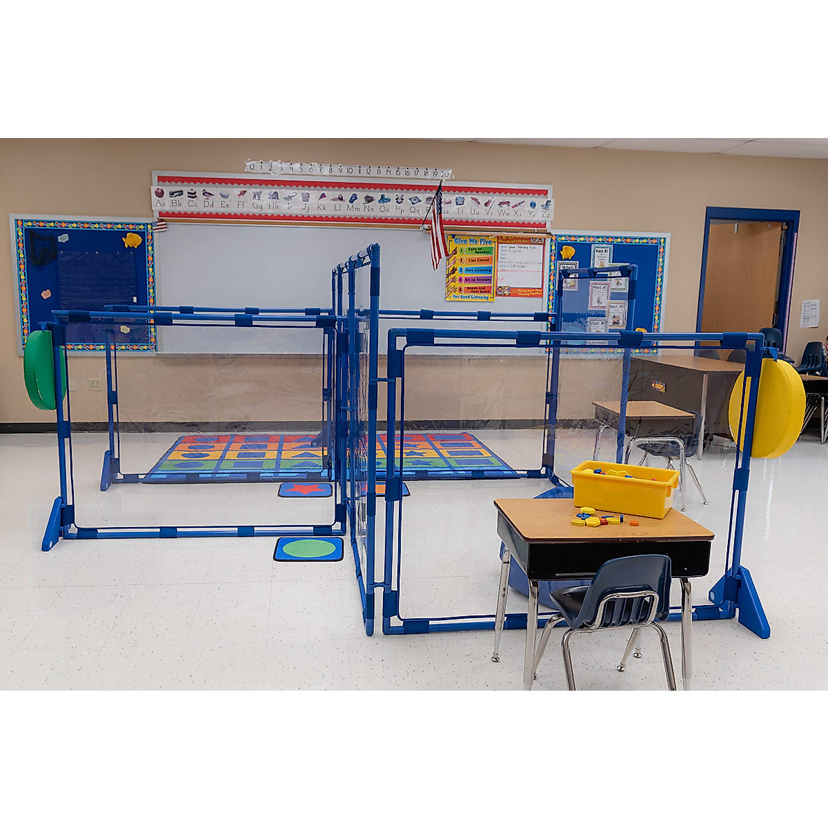 Children's Factory Big Screen Clear PlayPanel Super Set - 8, Kids Room Dividers, Classroom Privacy Screens, Clear