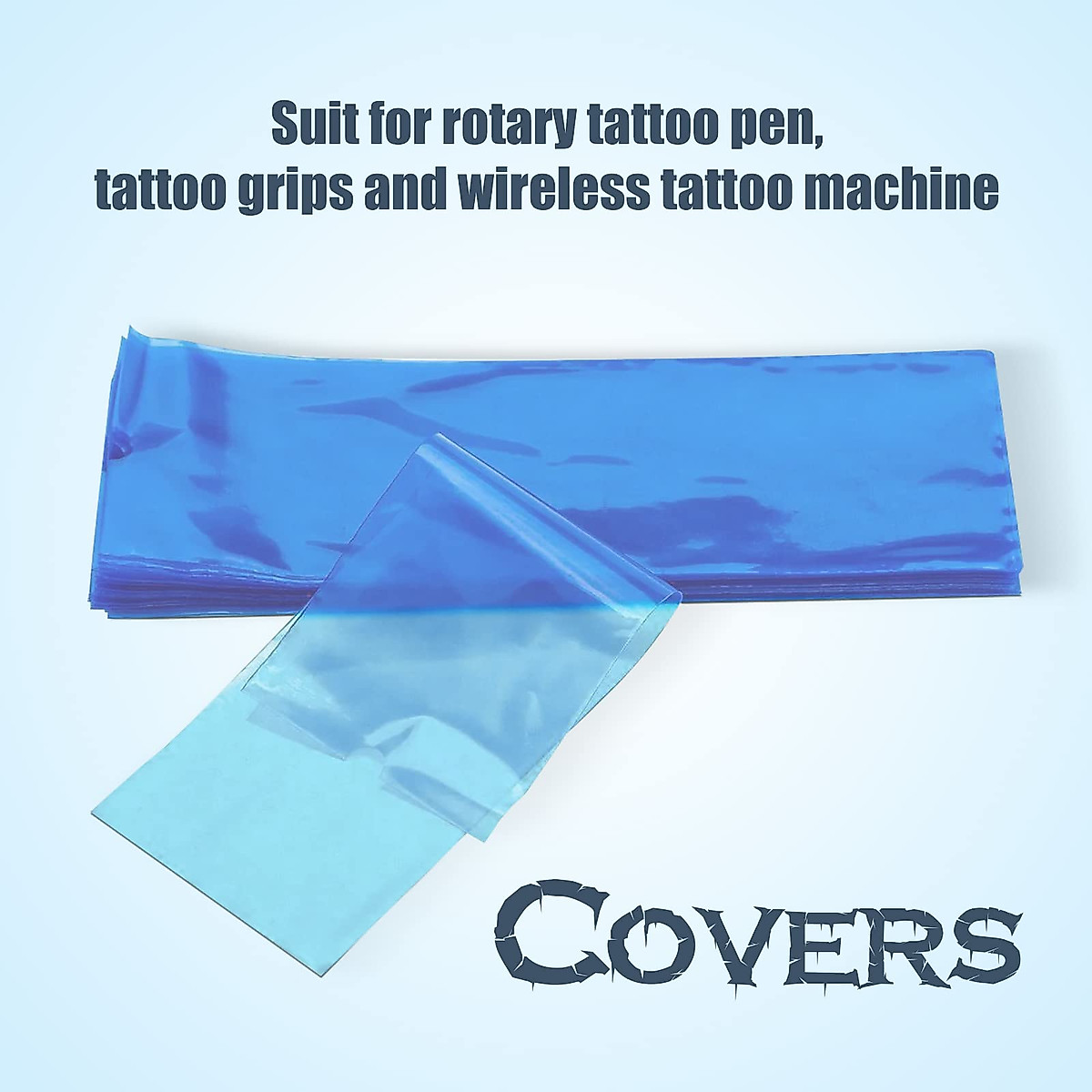 EZ Tattoo Machine Covers - 200pcs (2 inch X 6.6 inch) Disposable Tattoo Pen Machine Bags Blue Cartridge Machine Sleeves for Wireless Battery Tattoo Pen Machine (Blue)