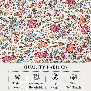 YIYEA Twin Sheets - Floral Print - Luxury Brushed Microfiber Bed Sheets - Lightweight Breathable Cooling Twin Sheets Set - 16" Deep Pocket, Shrinkage, and Fade Resistant - 3 Pc