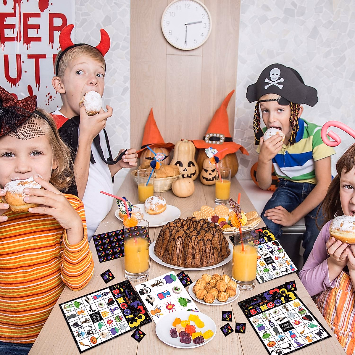 ROCWOHO Halloween Hocus Pocus Bingo Game Cards for Kids 24 Players Halloween Party Game for School Classroom Family Activities Halloween Party Favors Supplies