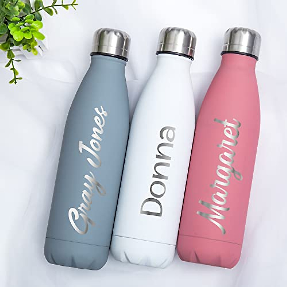 Personalized Water Bottle, 17oz Custom Engraved Double Wall Insulated Bottle, Sports Water Bottle for Birthday Holiday Gifts