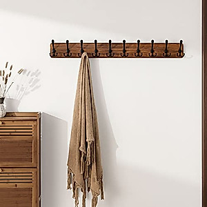 SKOLOO Rustic Large Coat Rack Wall Mount: 38.3'' Long Coat Rack for Wall, Wood Coat Rack Hook, Farmhouse Coat Hanger Wall Mount for Hanging Jacket Coat