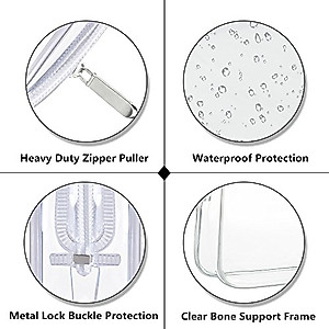 Sariok 3pcs/pack Clear Toiletry Bag with Zipper TSA Approved Travel Cosmetic Bag PVC Make-up Pouch Handle Straps for Women Men, Carry On Airport Airline Compliant Quart Bags 3-1-1 Kit Luggage