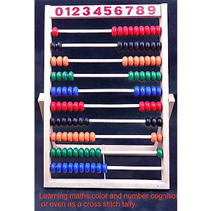 MAGIKON Wooden Counting Number Frame, 10 Rows Abacus for Kids Learning Math (11-1/2-Inch)