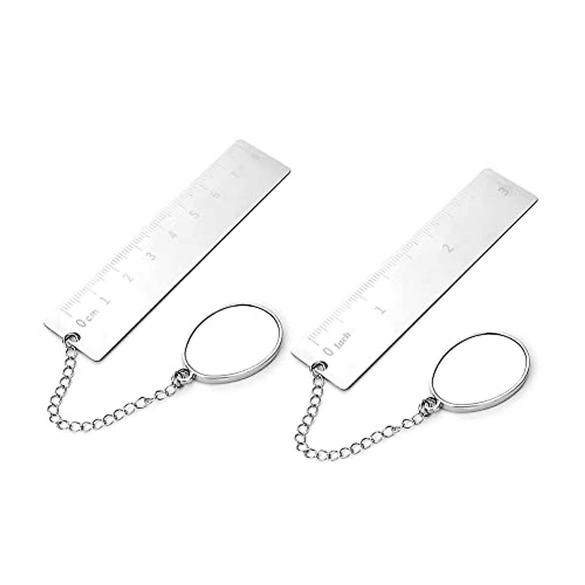ARFUKA Bookmark Stainless Steel Reading Metal Ruler Bookmark Reading Bookmarks Page Marker Book Marker Gift for Students Teachers Reading Pack of 2