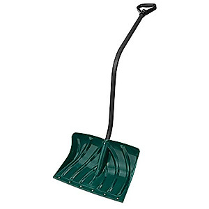 Suncast SC3250 18-Inch Snow Shovel/Pusher Combo with Ergonomic Shaped Handle and Wear Strip, Green