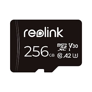 REOLINK 256GB microSDXC Memory Card, Up to 100MB/s, 4K UHD, U3, A2, V30, Class 10, Micro SD Card Fully Compatible with Reolink Security Camera
