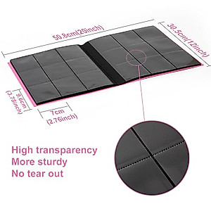 GEAoffice Card Binder 9 Pocket, 360 Pockets Trading Card Album Folder for Standard Cards, Side Loading Card Collection Folder for MTG, TCG, Sport Cards, (Rose Pink)