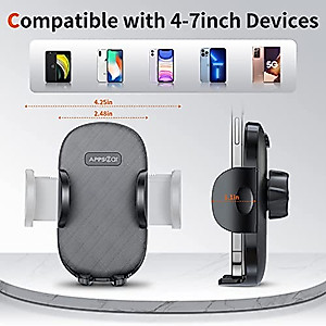 APPS2Car Suction Cup Phone Holder for Car 7" Windshield Dashboard Windows Car Phone Mount Gooseneck Truck Cradle with Strong Suction Compatible with iPhone 13/13 Pro Max, Samsung and All 4-7" Devices