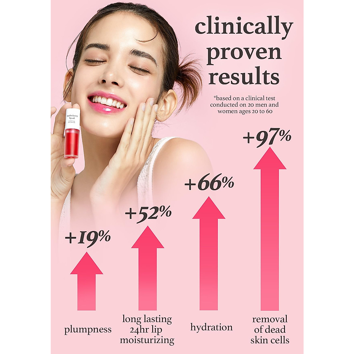 NOONI Korean Lip Oil - Applecherry | Lip Stain, Gift, Long-Lasting, Moisturizing, Plumping, Revitalizing for Dry Lips, Waterproof, No Peel Off, Korean Lip Tint, Vegan, 0.12 Fl Oz