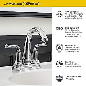 American Standard 7052207.002 Delancey Centerset Bathroom Faucet with Pop-Up Drain, Polished Chrome